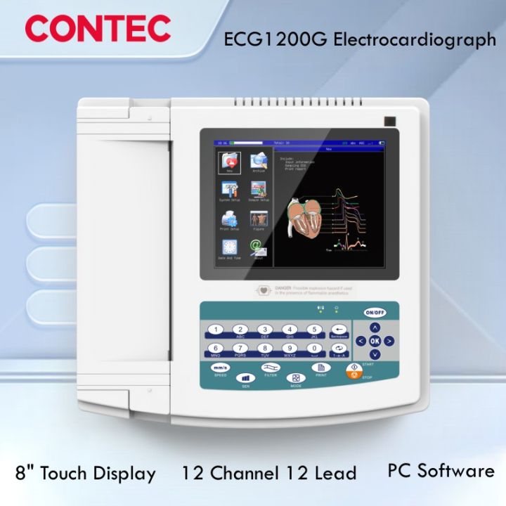 Contec ECG1200G Electrocardiogram ECG Machine with PC Sync Software | Lazada