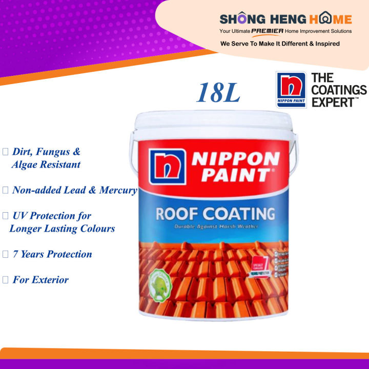18L - Nippon Roof Coating (Roof Paint) - Protection, Reflect, Heat ...