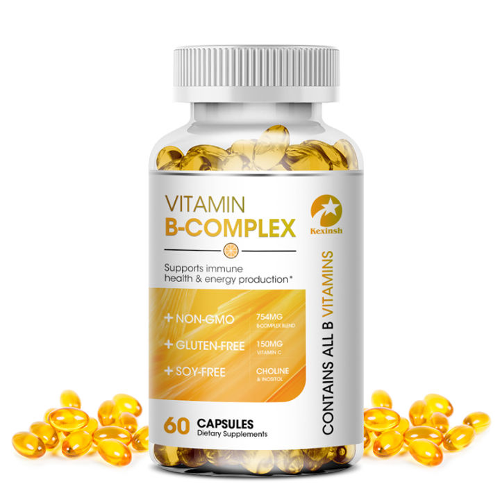 Kexinsh Vitamin B Complex Complete Capsules B12 B1 B2 B3 B5 B6