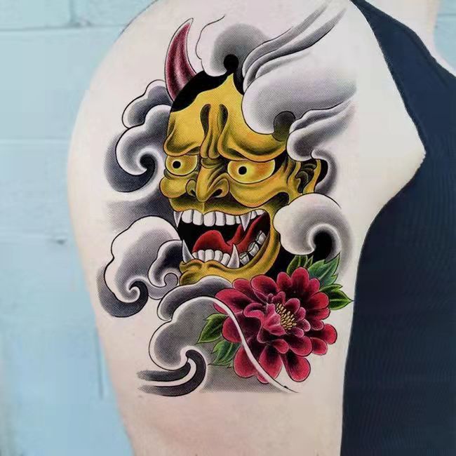 Sakura Prajna temporary tattoo stickers waterproof and sweat-proof men ...