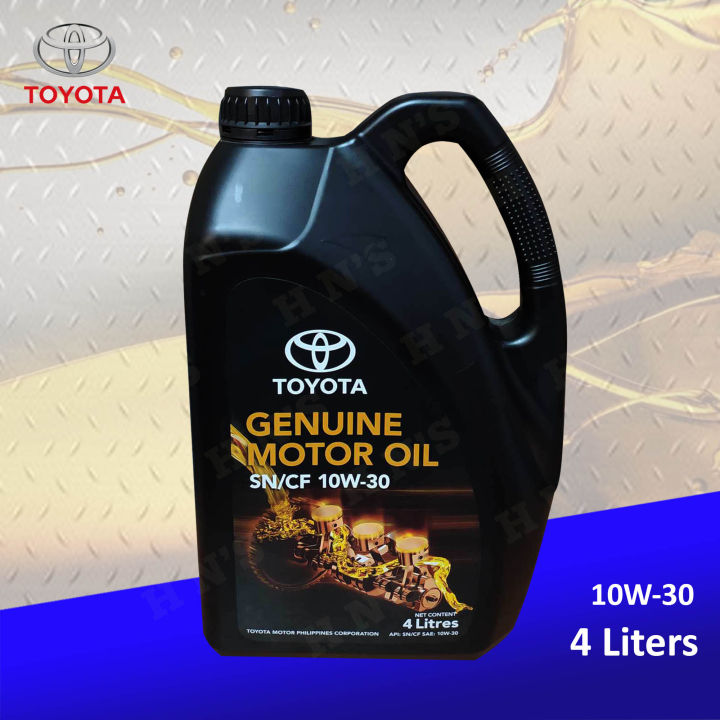 Toyota Genuine Motor Oil SAE 10W-30 4L ( 4 Liters ) for Gasoline and ...