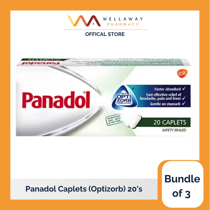 [BUNDLE OF 3] Panadol Caplets (Optizorb) 20's [Fast effective relief of ...