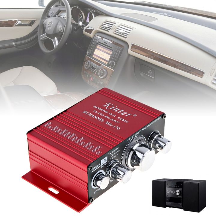 Amplifier Mini Speaker 2 Channel 20W Treble Bass Booster Hifi Stereo ...