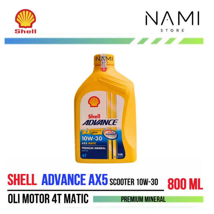*Shell Advance AX5 Scooter 10W-30 (0.8L)* 10w30 Oli Mesin Motor Matic ...