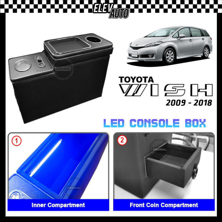 Toyota Estima ACR50 2006-2019 Console Box with Atmosphere Light USB ...