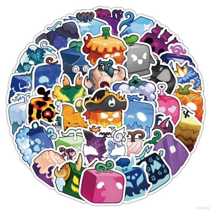 RA 60pcs BLOX FRUITS Stickers Guitar Suitcase Cup Laptop Graffiti DIY ...