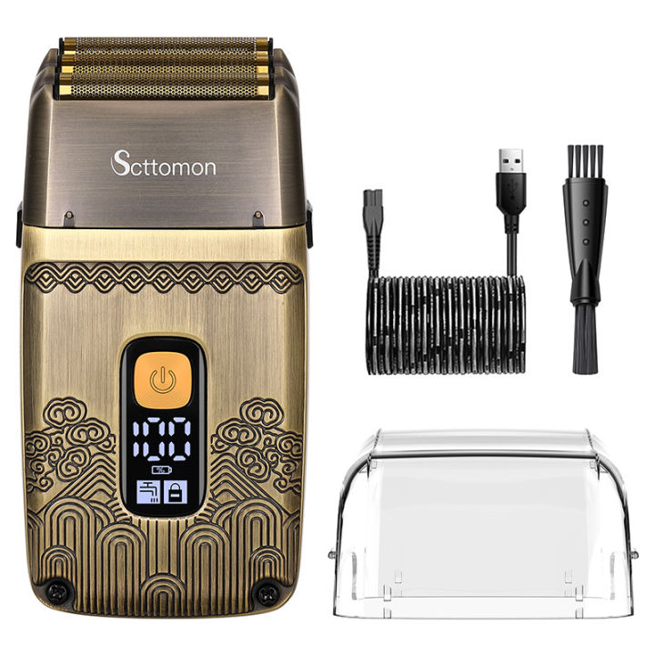 Metal body electric Razor Men's floating three blade net Razor 7 Wash ...