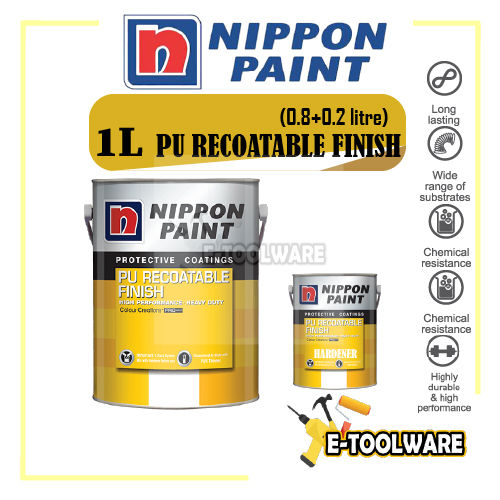 1L Nippon Paint PU Recoatable Finish Gloss / Soft Matt | Lazada