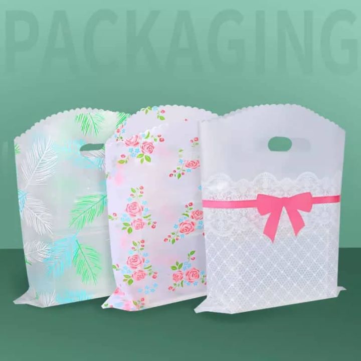50pcs Gift Bag Transparent Plastic Bag Goodies Bag Shopping Bag Thank ...