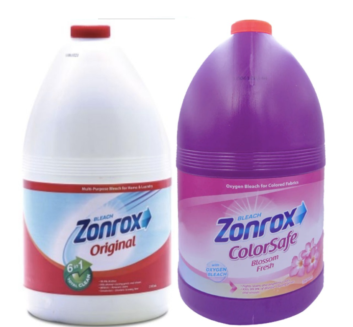 Zonrox Multi-Purpose Bleach Original, Zonrox Bleach ColorSafe Blossom ...