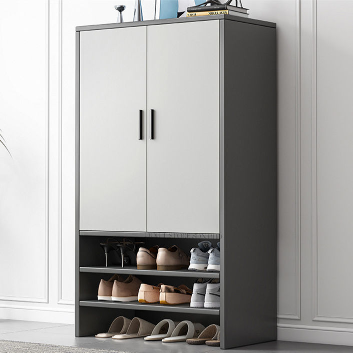 Modern Wood Shoe Cabinet Storage DIY Shoe Rack Shelves Home Office ...