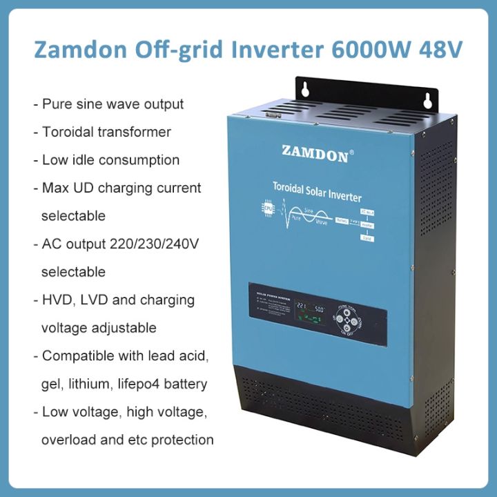 Zamdon Solar Inverter 48V6000W - Toroidal Off Grid Inverter | Lazada PH