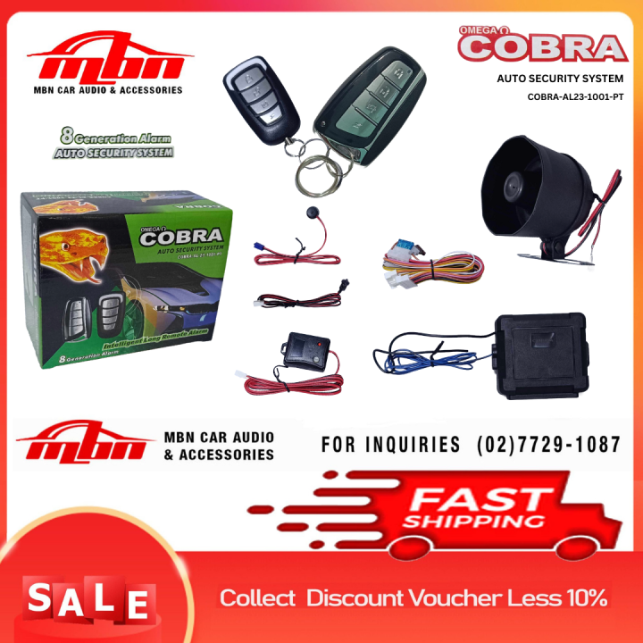 OMEGA COBRA Car Alarm Auto security system Intelligent Long Remote ...