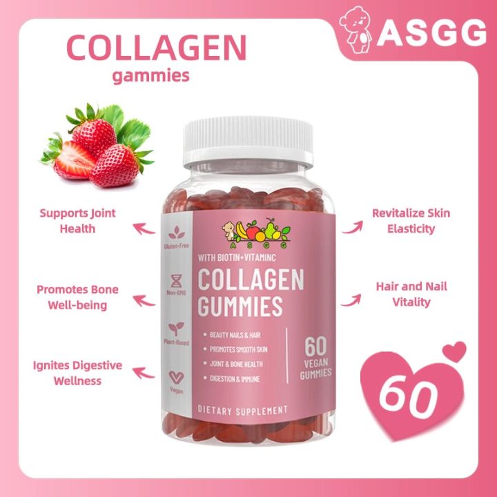 ASGG Glutathione Collagen Gummies With Biotin Vitamin C Beauty Nails ...