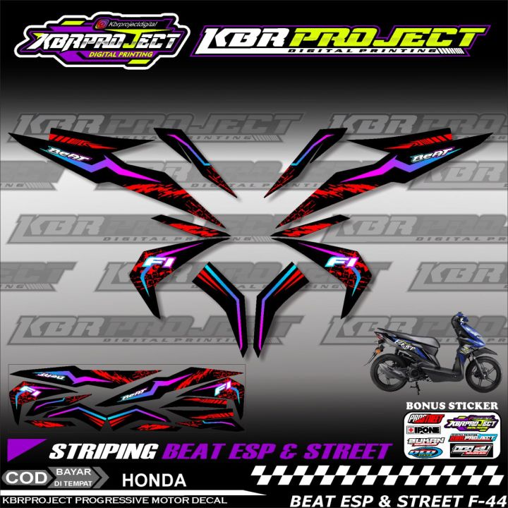 BEAT ESP/STREET 2016-2019 STIKER SRTIPING PREMIUM MOTOR KEREN STIKER ...