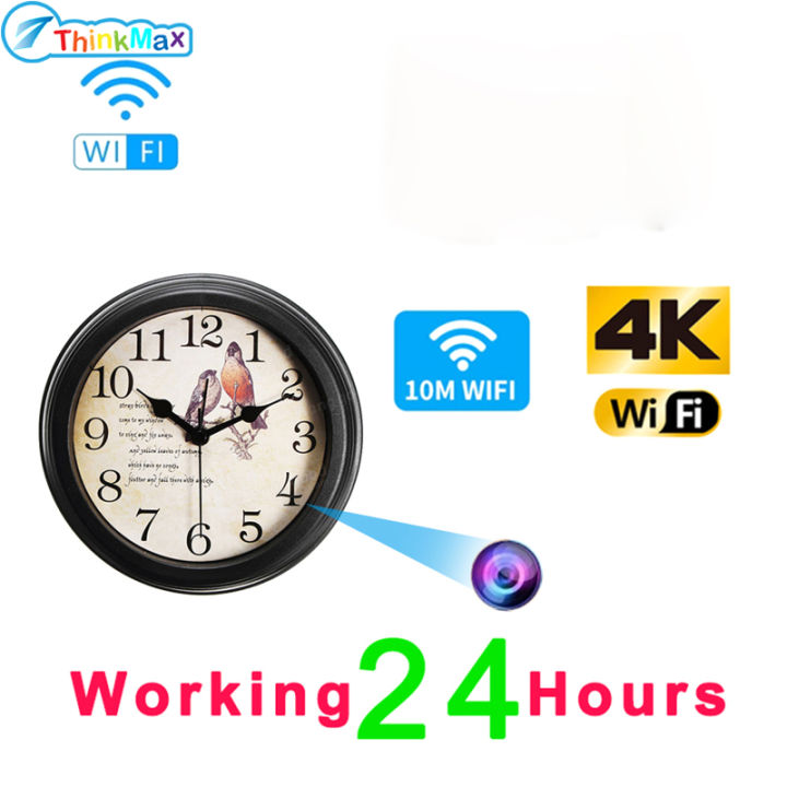 4K WiFi P2P Hidden Camera Clock WiFi Small Home Security Hidden Camera ...