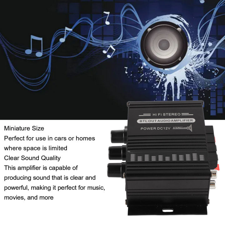 Mini Stereo Amplifier Lightweight Aluminum Power Amplifier Portable for ...