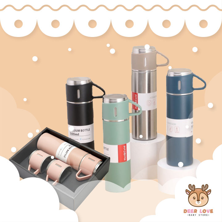Portable Vacuum Flask Bottle Cup Set Stainless Steel Thermos Bottle ...