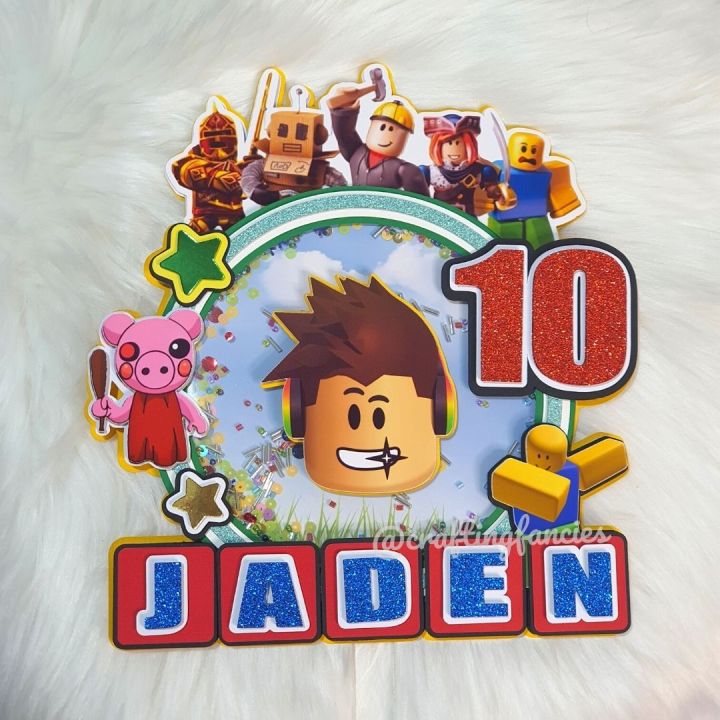 Roblox Themed Cake Topper With Shaker (Design1) || 6inches and 8inches ...