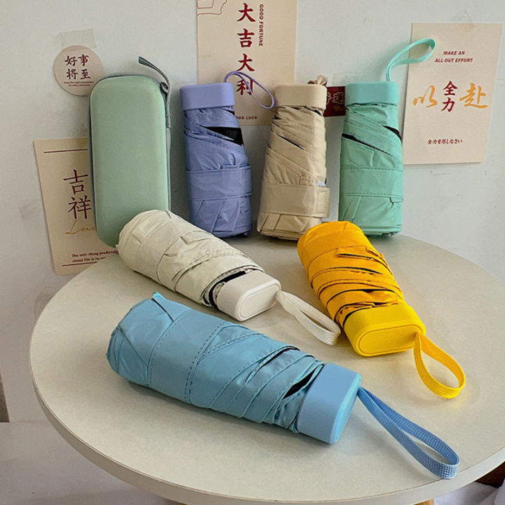 Foldable Mini Umbrella With Capsule Case Portable Travel Pocket ...