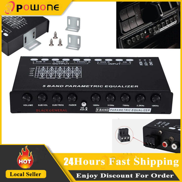 Car Audio Equaliser, Adjustable EQ Car Amplifier Graphic Equaliser with ...
