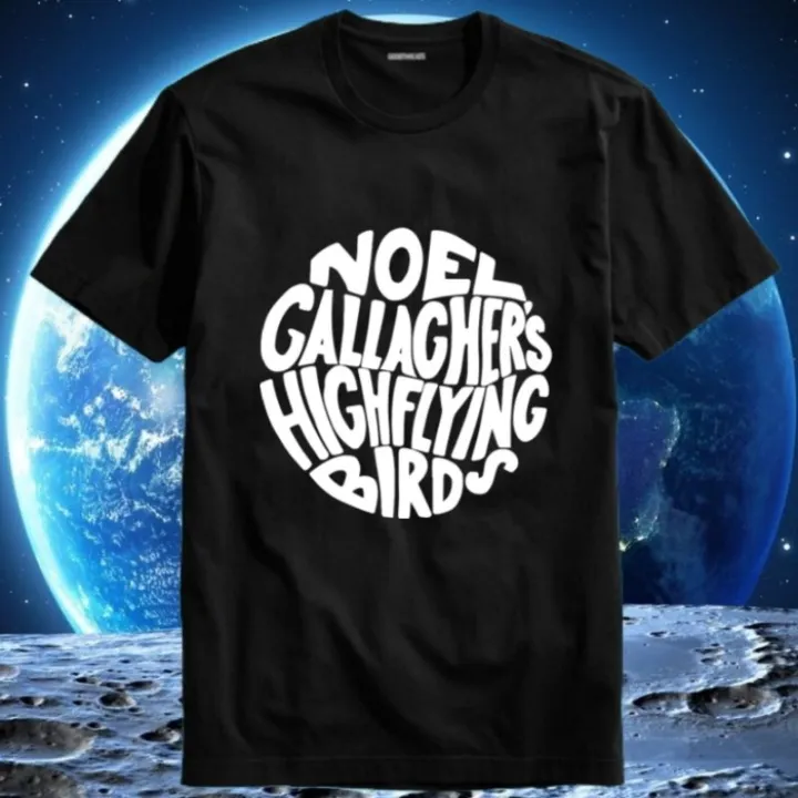 เสื้อยืดคอกลมเสื้อยืด พิมพ์ลายนกบินสูง Oasis Noel Gallagher สําหรับ ...