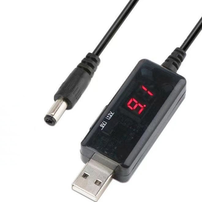 KUKU DC 5V To 9V 12V USB Cable WiFi To Powerbank Cable Boost Converter Step-up Cord Connector ...