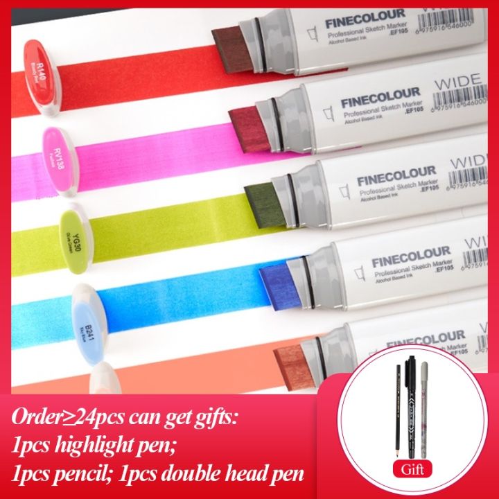 Finecolour Wide Markers Alcohol Line 20mm Sketching Markers Pens ...