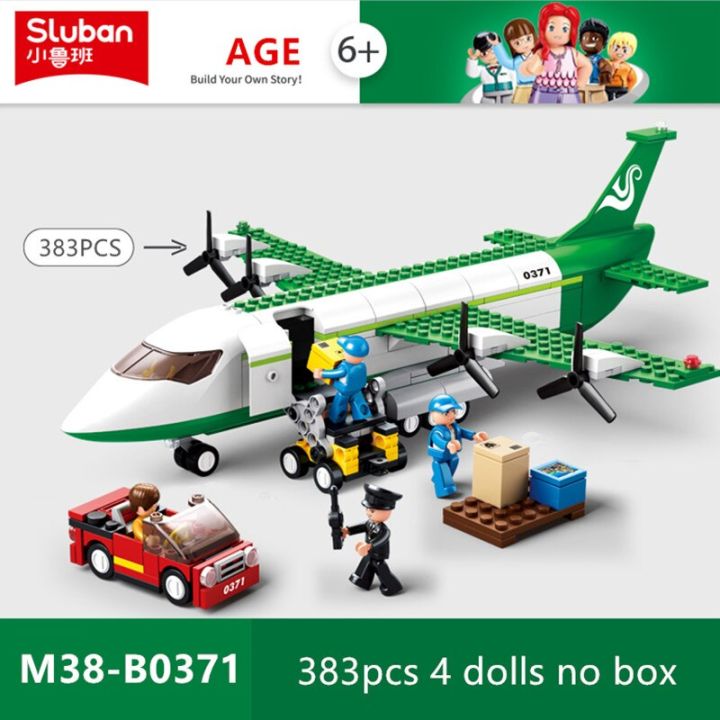 Sluban 383pcs City Series Passengers Plane Jet Cargo Airplane Bus Sets ...