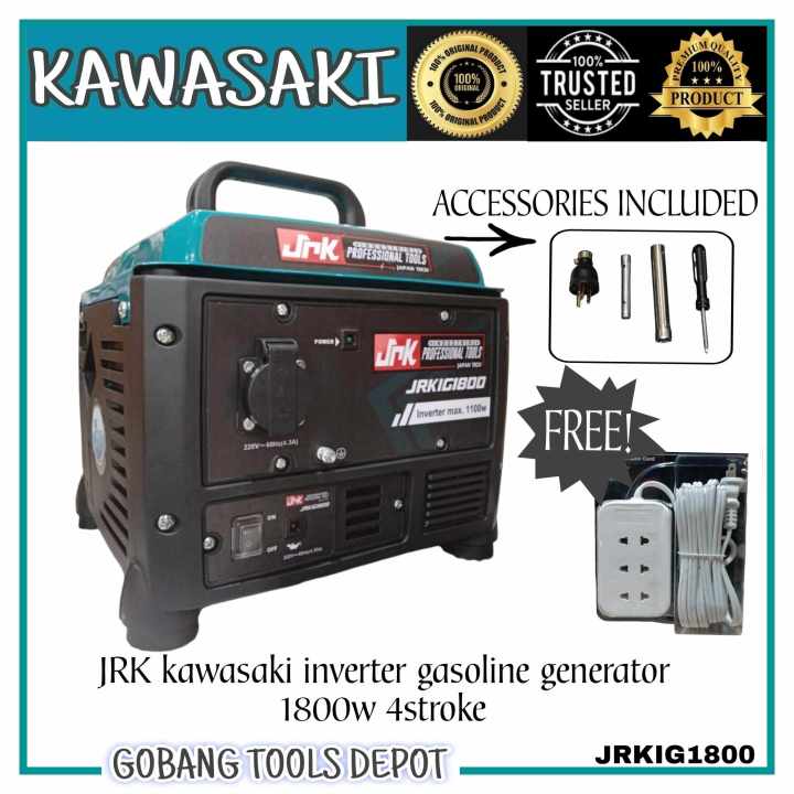JRK Kawasaki inverter gasoline generator 1800W 4 stroke JRKIG1800 with ...
