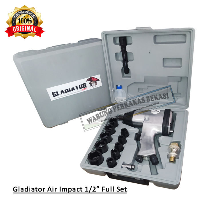 MOLLAR / Gladiator 17Pcs Air Impact Wrench Kit 1/2 inch Impek Angin ...