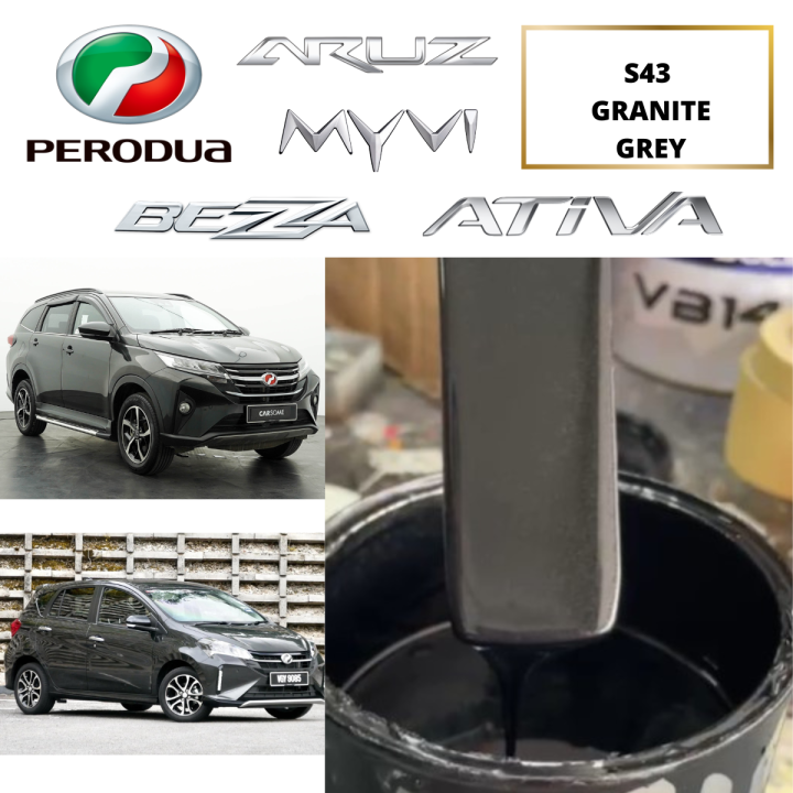 PERODUA ATIVA ARUZ BEZZA MYVI- S43 GRANITE GREY- 2K Paint / Cat Bancuh ...