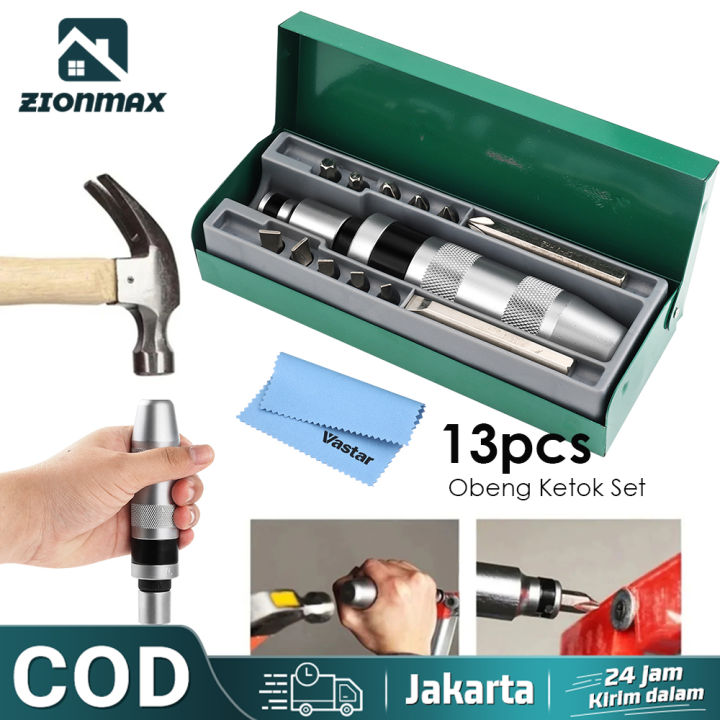 Obeng Ketok Set 13pcs Obeng Getok Putar Set Impact Driver S2 Drill Bit ...