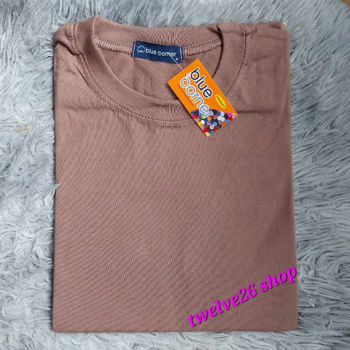 ORIGINAL BLUE CORNER Round Neck T-SHIRT Plain Unisex Chestnut Peach ...