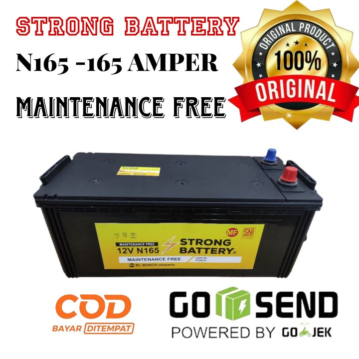 AKI KERING STRONG BATTERTY,TRUK, BUS, KAPAL N165 MF 12V-165AH-CCA 1130A | Lazada Indonesia