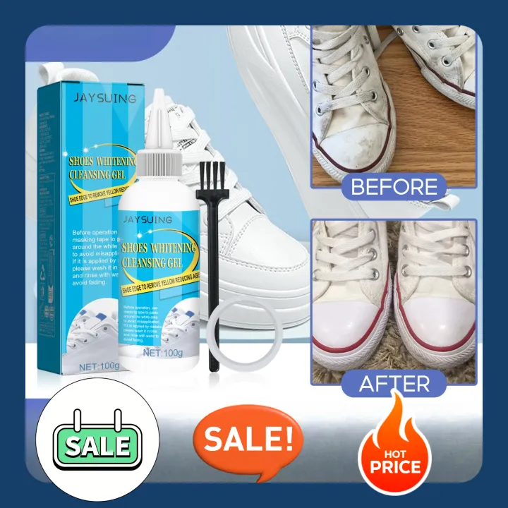Jaysuing 100g white shoes cleaning equipment. With Tape & Brush, shoes, all purpose White shoes ...
