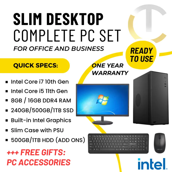 [ COMPLETE OFFICE PC SET ] Intel Core i7 10th Gen / i5 11th Gen CPU ...