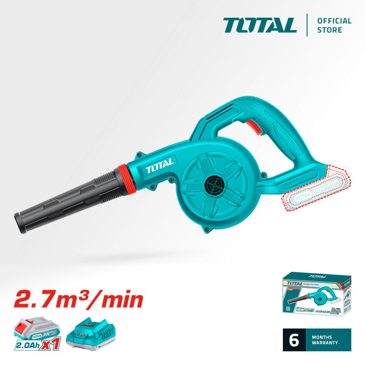 TOTAL Li-ion Blower (20V) Single Speed, SOLO or 2.0Ah Battery + Charger ...