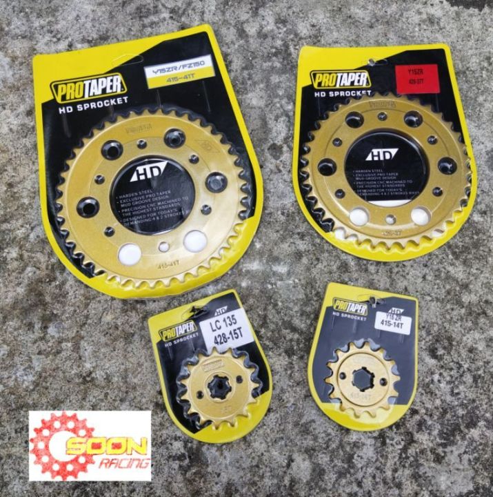 PROTAPER Y15ZR SPROCKET RACING GOLD 415 & 428 YAMAHA Y15ZR Y15 YSUKU 6 ...