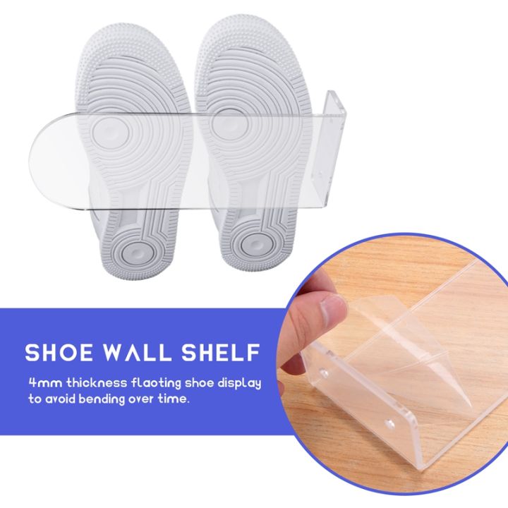 Floating Shoe Display Stand - 6 Shoe Shelf for Wall - Sneaker ...