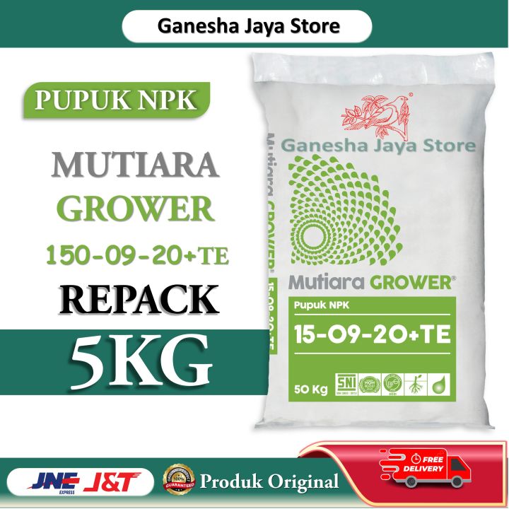 NPK MUTIARA GROWER 15-09-20+TE REPACK -1 KG- PUPUK MAJEMUK LENGKAP ...
