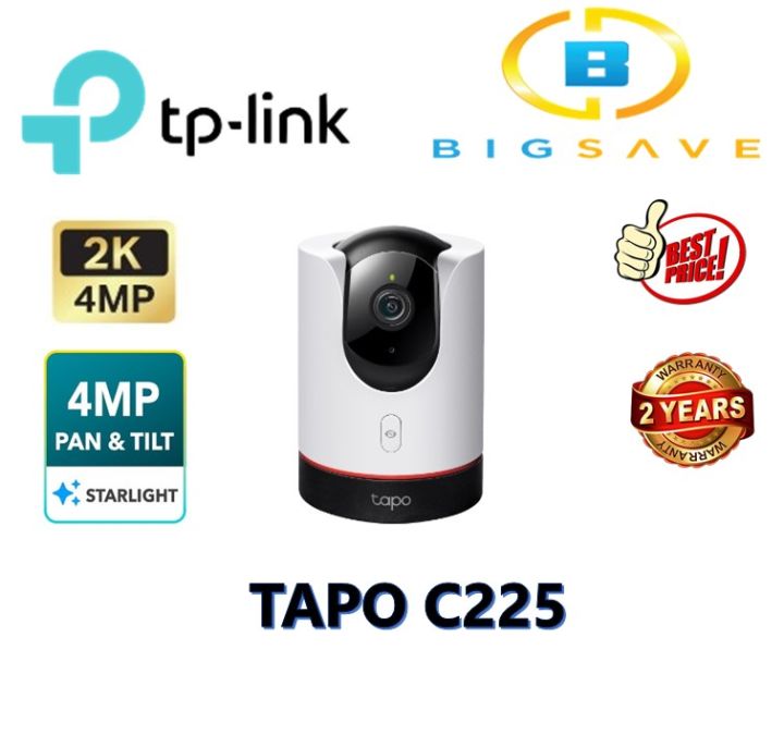 TP-LINK 4MP/2K TAPO C225 PAN/TILT AI HOME SECURITY WI-FI CAMERA | Lazada