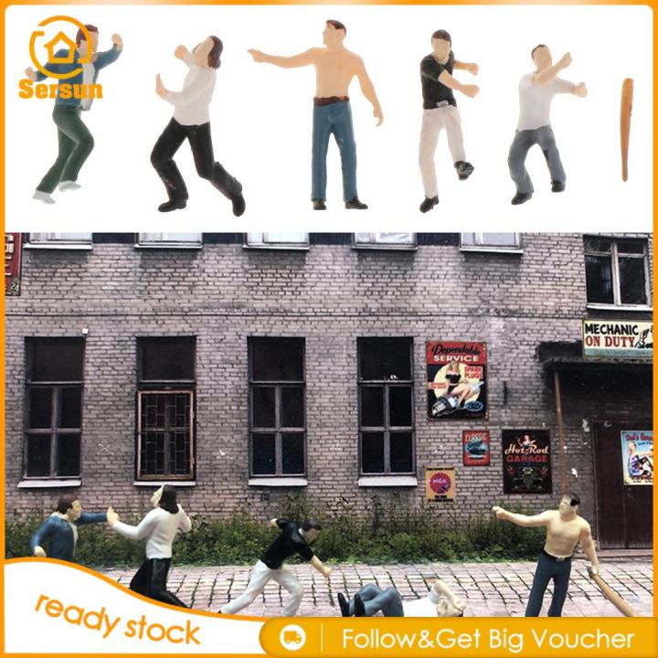 Sersun 1:64 Outdoor Fights Baseball Model Scenario Tiny People Dolls ...