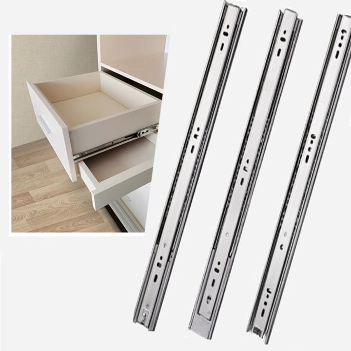 OBLU3M 2 Pcs 10-20 Inches Drawer Slides Stainless Steel Three-Section ...