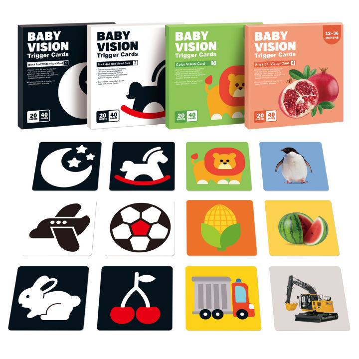 Black White Color Cards Preschool Early Educational Baby Visual ...