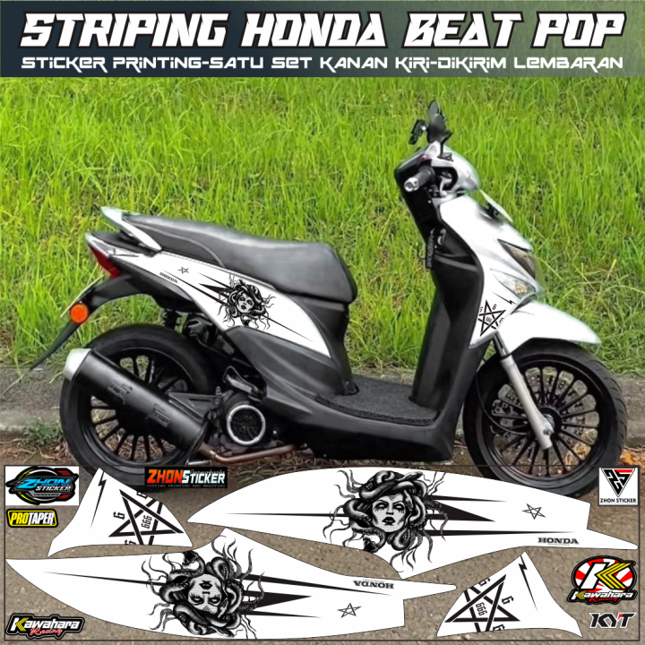 variasi honda beat pop striping plat bodi simple elegan honda racing ...