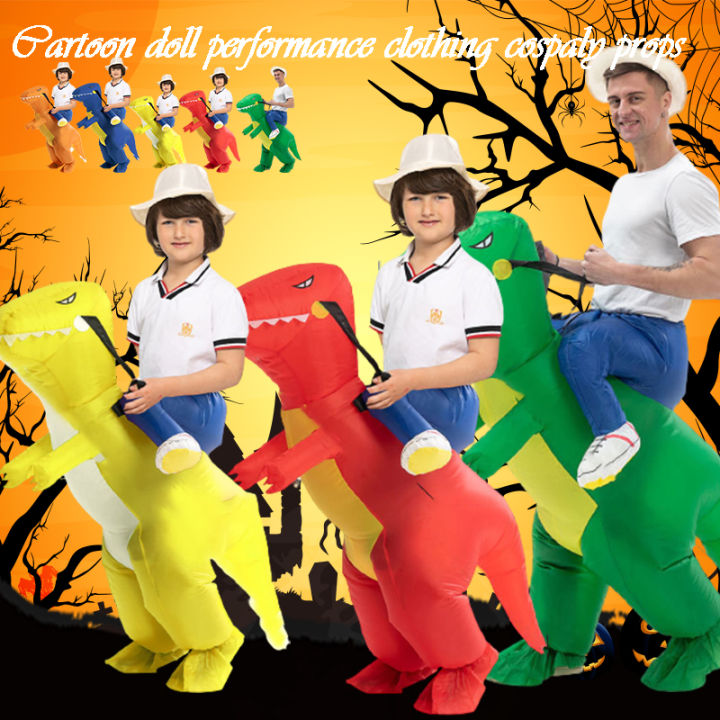 Kids Halloween Dinosaur Inflatable Costume Adult Girl Boy Fancy Ride On ...