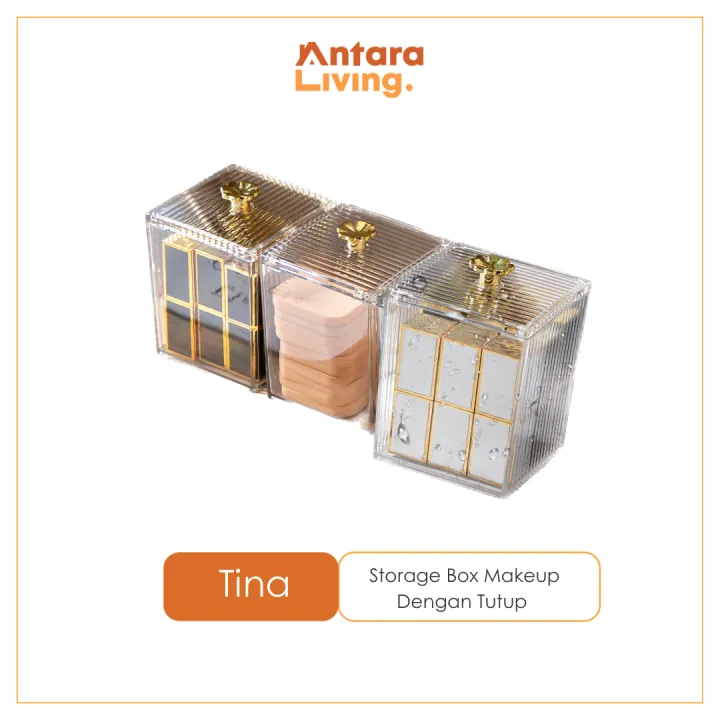 ANTARA Tina - Storage Box Aesthetic Makeup Dengan Tutup Kotak Organizer ...