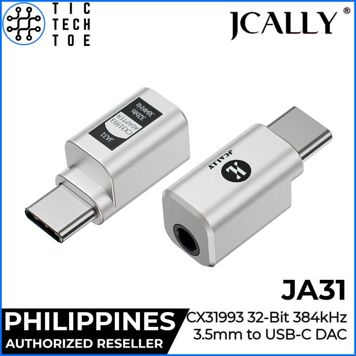 JCALLY JA31 USB Type C to 3.5mm Dongle Mic Support Conexant CX31993 DAC/Amp Metal Aluminum ...