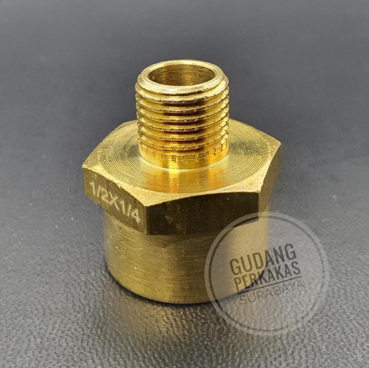 SOCK DRAT DALAM 1/2 x DRAT LUAR 1/4 IN ADAPTER DRAT SOK DRAT NEPEL SAMBUNGAN PIPA DRAT DALAM 0.5 ...